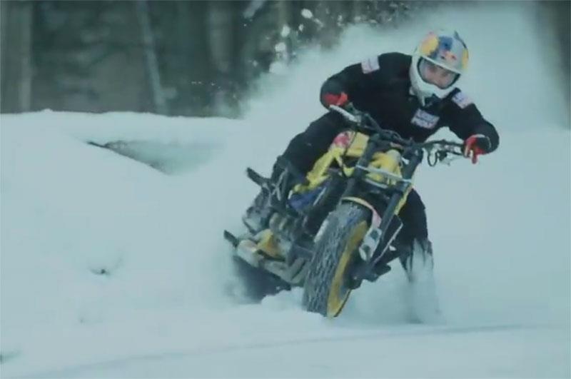 Video: Drifting a motorbike in snow = Helps your daily commute | MCN