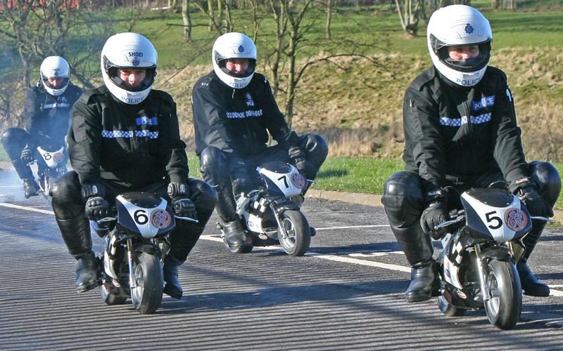 Cops on minibikes