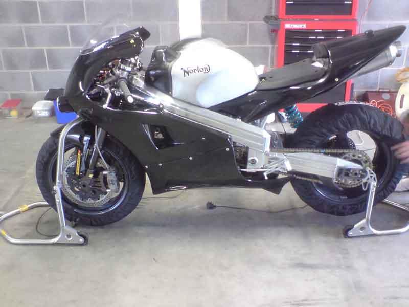 New Norton rotary race bike testing at Donington