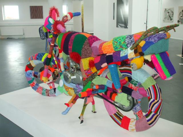 Wool covered motorbike