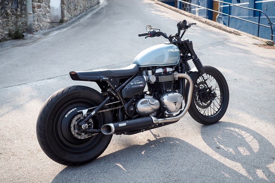 Triumph bobber goes full-on ’80s: JvB kit conjures ‘modern minimalist’ look
