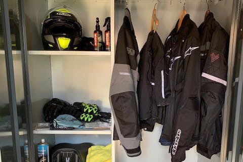 Motorcycle kit storage options that work