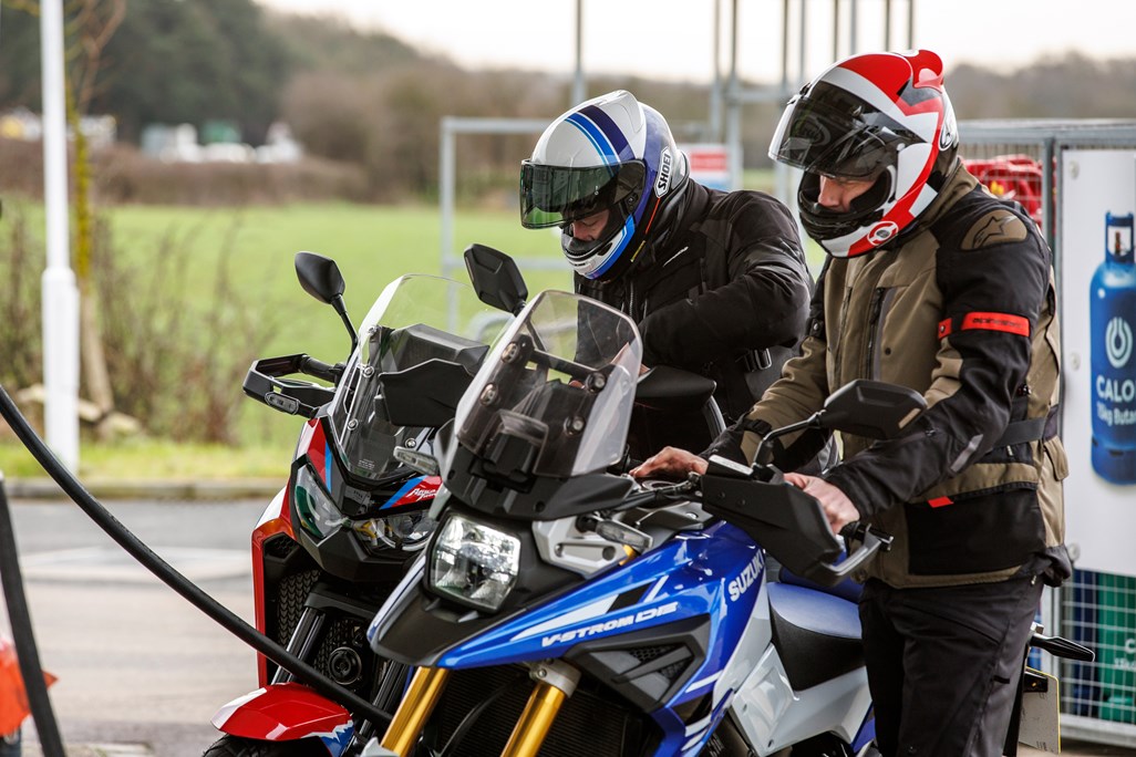 Honda and Suzuki’s rugged adventure bikes take on the MCN250