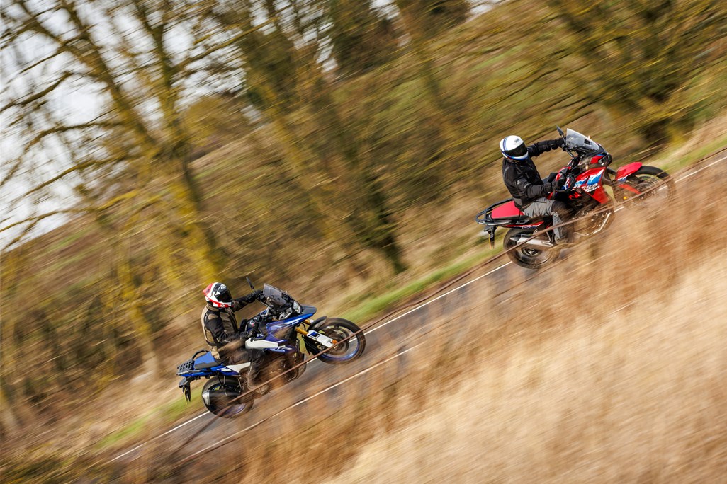 Honda and Suzuki’s rugged adventure bikes take on the MCN250