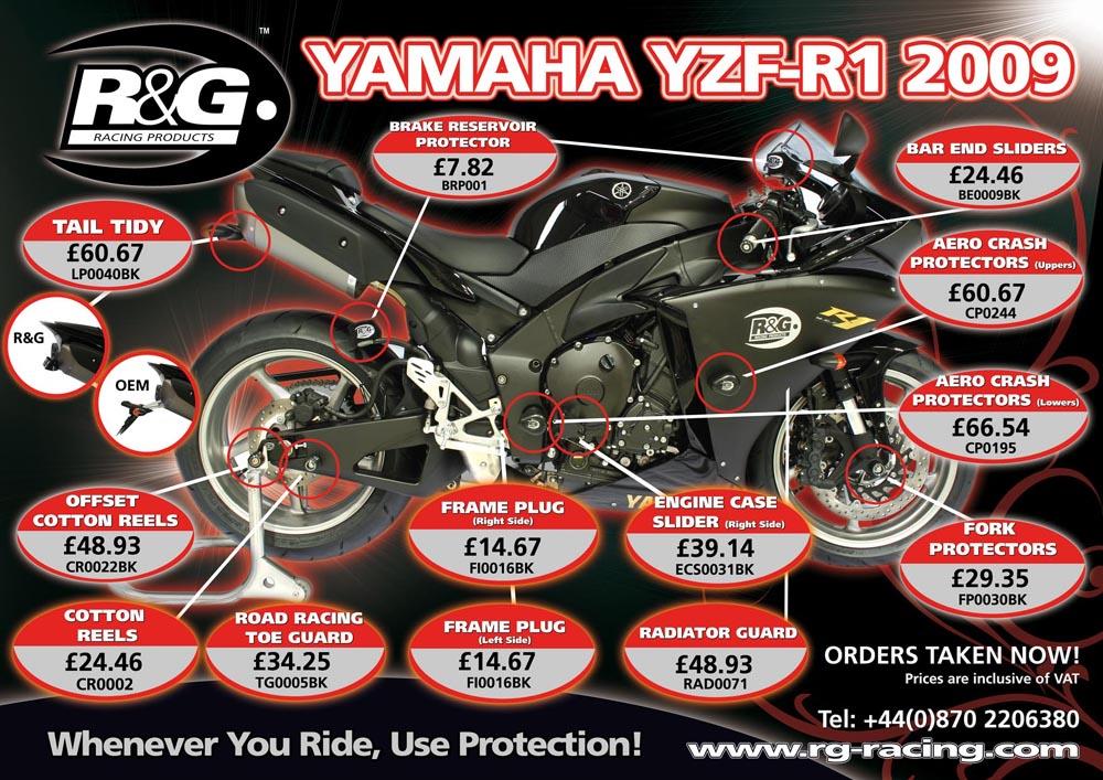 2009 Yamaha R1 bolt-ons from R&G