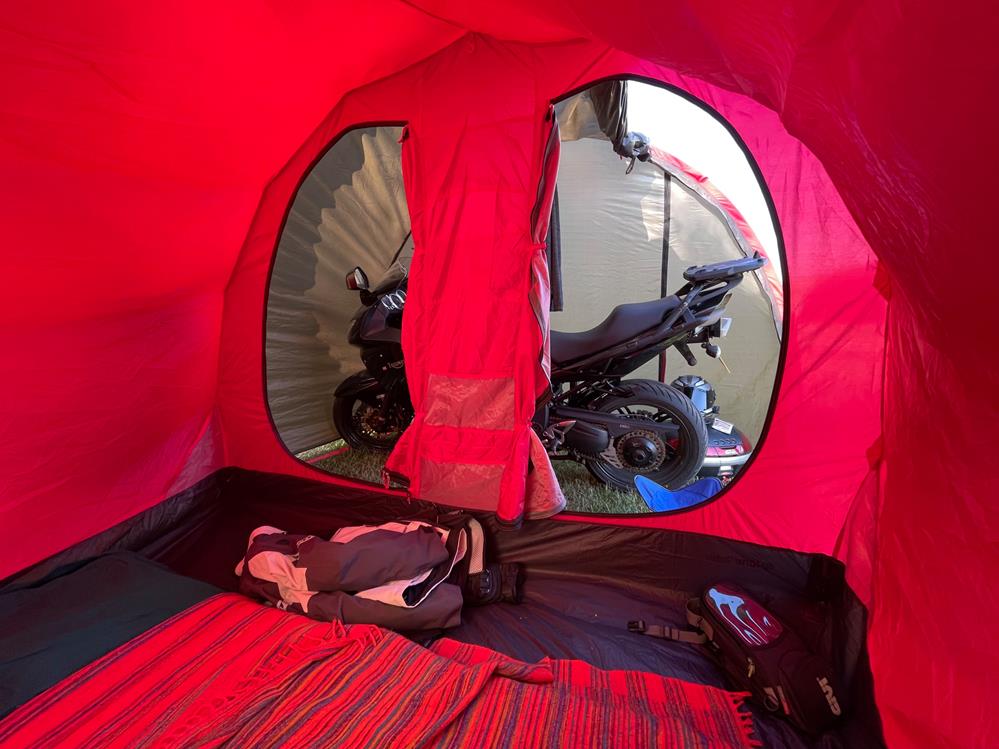 Lone Rider MotoTent review | Space to park the bike inside