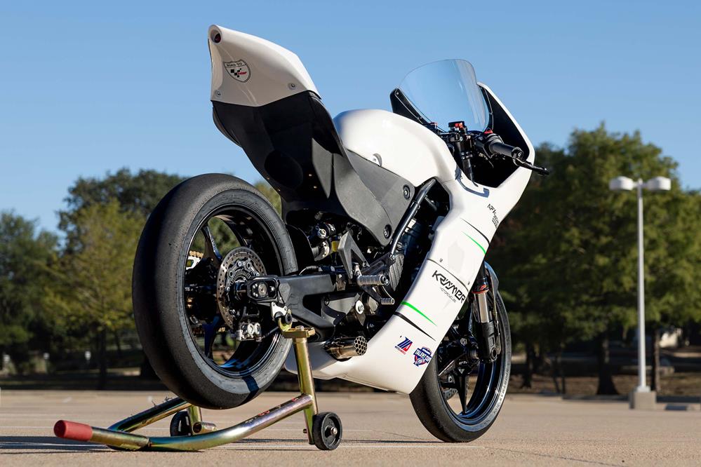 Krämer race bike is powered by KTM's 350 EXC-F enduro engine