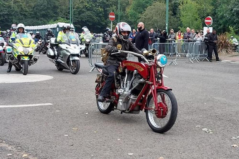 Allen Millyard's Norton Nemesis V8 engine fires into life