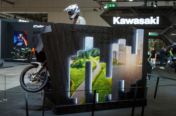 Kawasaki tease KLE twin-cylinder adventure concept