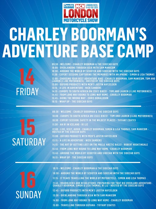 Devitt Insurance MCN London Motorcycle Show timetables