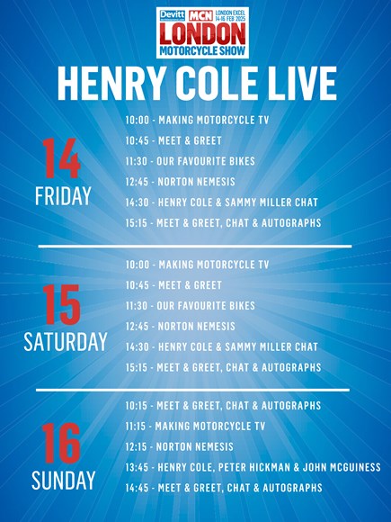 Devitt Insurance MCN London Motorcycle Show timetables