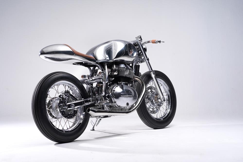 Custom house creates chromed Royal Enfield Continental GT
