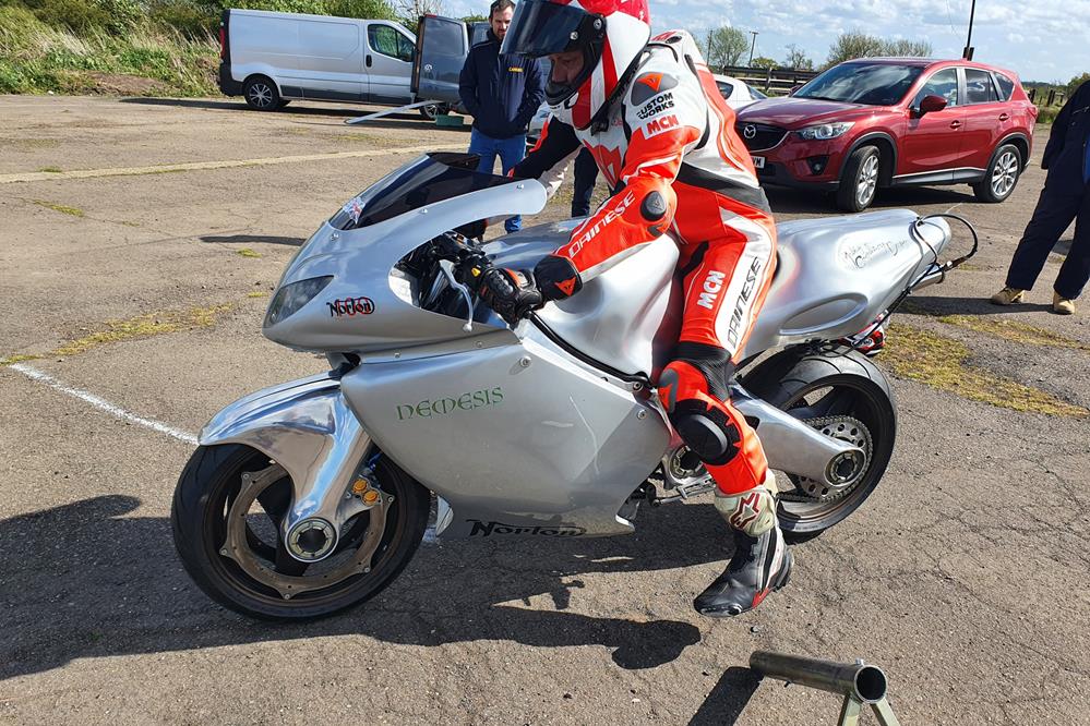 Riding Norton's Nemesis V8 after Allen Millyard restoration