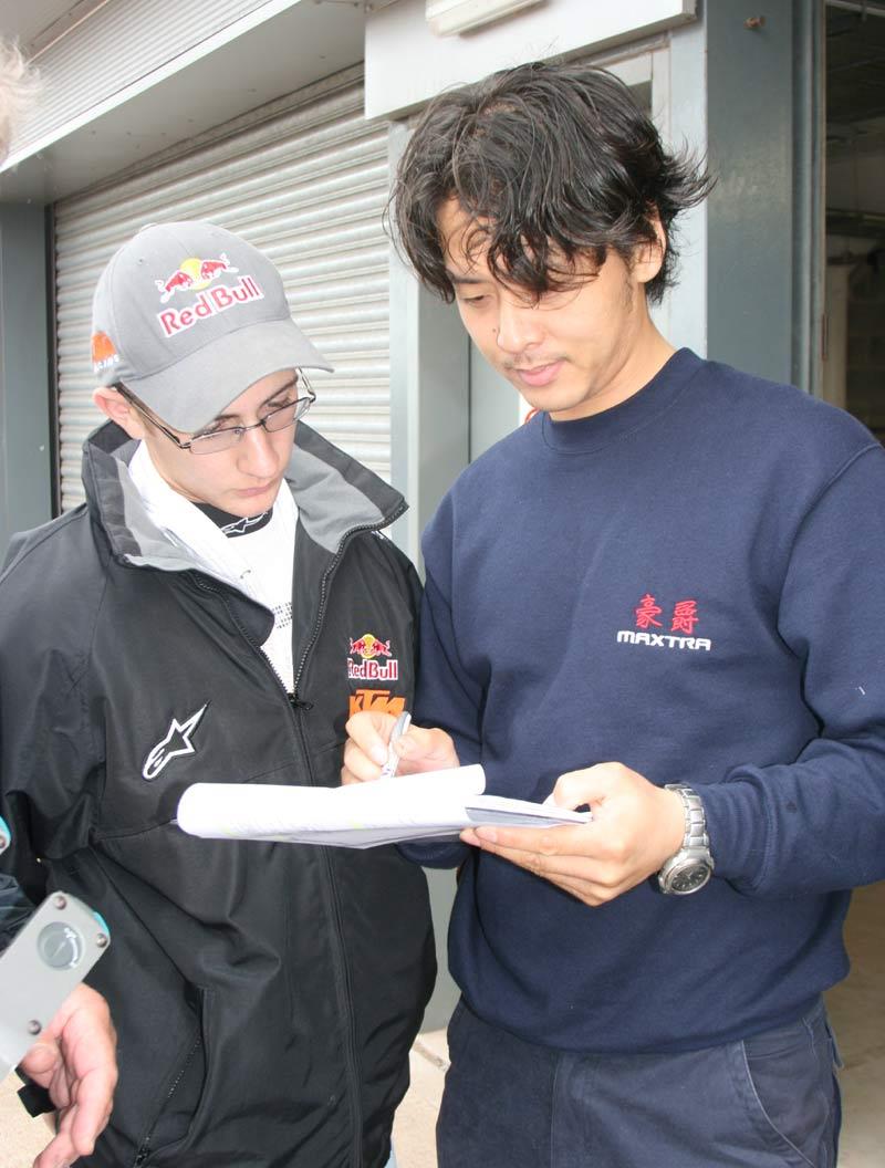 Matt Hoyle tests new Maxtra 125GP bike