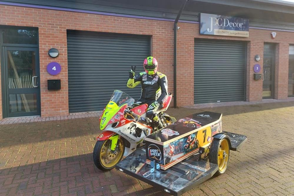 Possibly the world's only superbike-powered hearse gives passed bikers ...