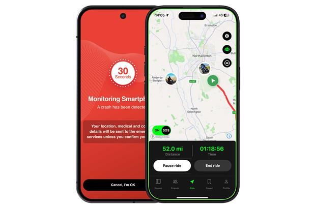Crash alert app could save bikers' lives for £1 a week