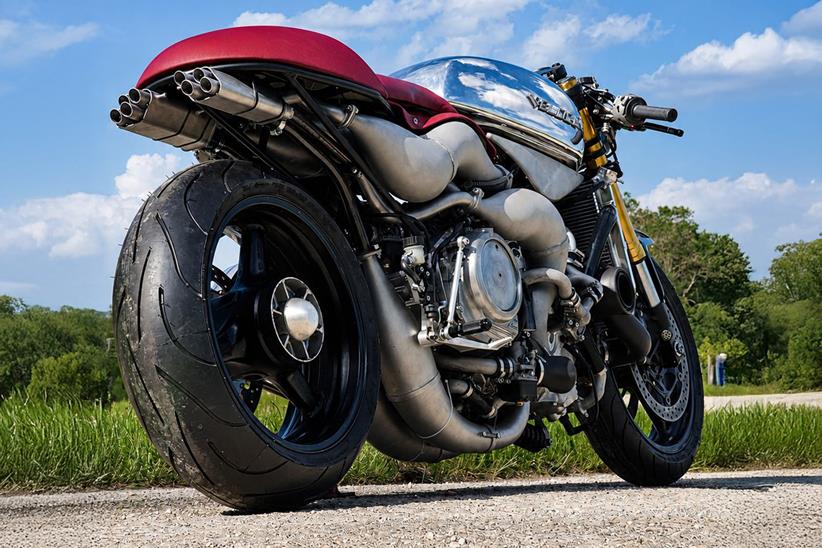 Veloce display 280bhp, eight-cylinder, 1000cc two-stroke
