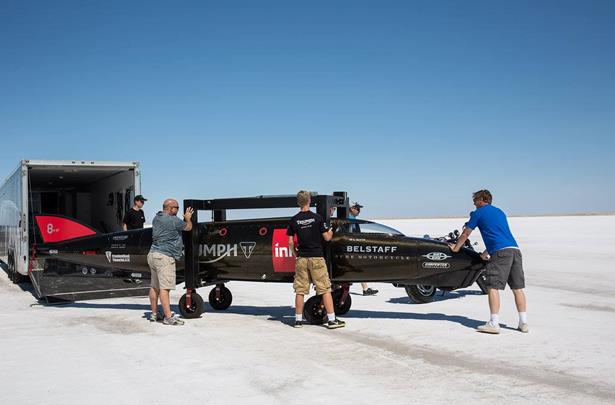 Guy Martin's Triumph Land Speed Record attempt blasts off