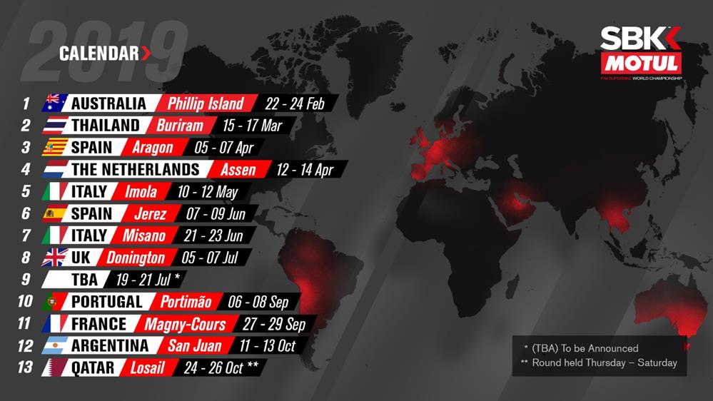 WSB: 2019 provisional calendar announced