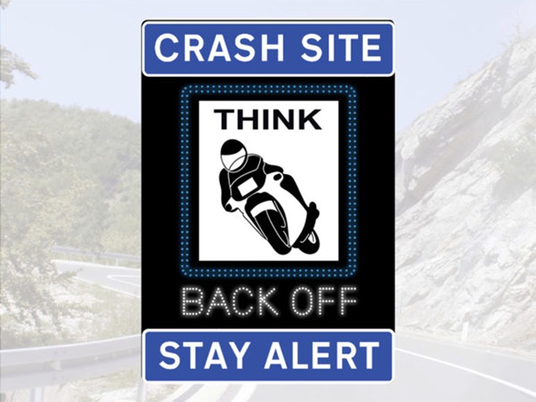Radar activated sign aims to reduce motorbike accidents